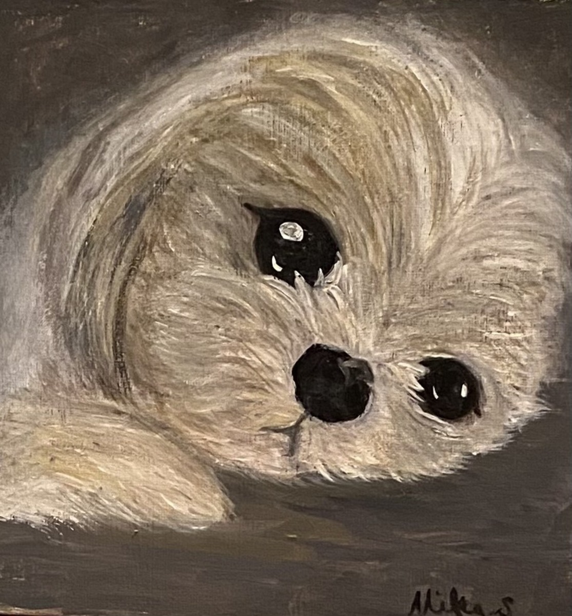 「見つめる犬」 by mi57｜Artmeter｜暮らしを彩るアートが、きっと見つかる