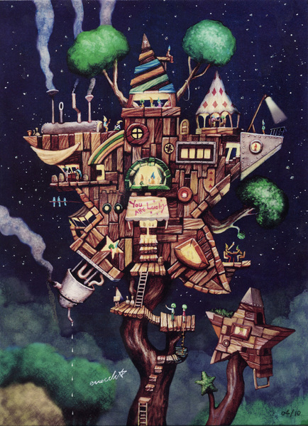「TREE HOUSE-STAR-4/10」 by ENOCCH｜Artmeter｜暮らしを彩るアートが、きっと見つかる